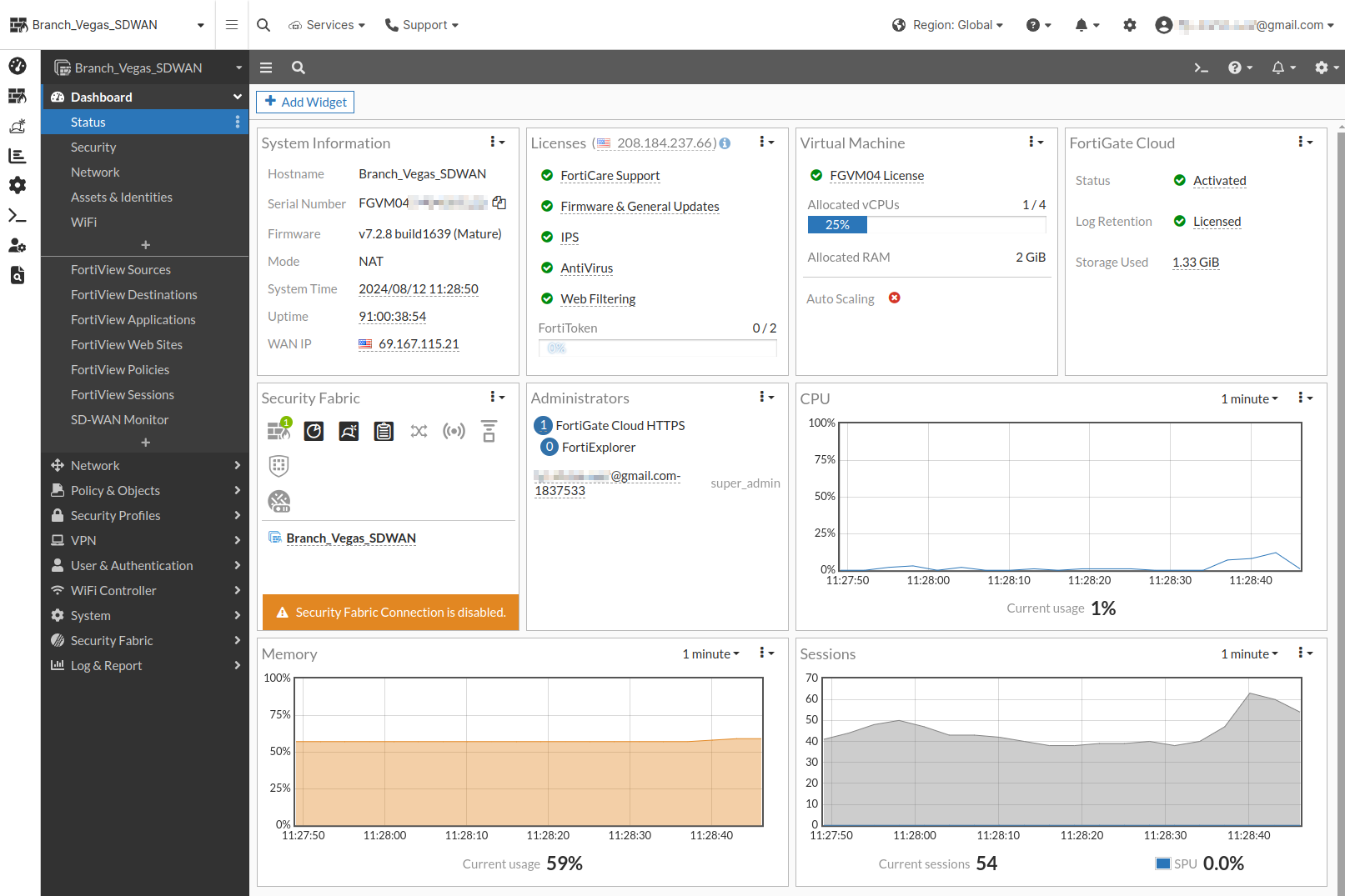 Accessing a FortiGate | FortiGate Cloud 24.3.0 | Fortinet Document Library